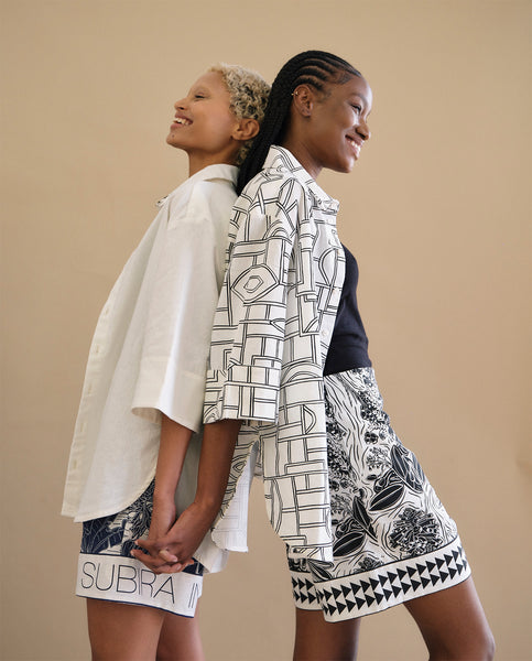 Palazzo Shorts - Lino Print – Mille Collines