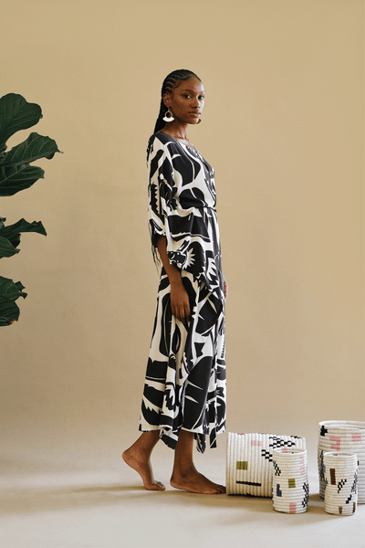 Boubou Dress - Banana Leaf Print – Mille Collines